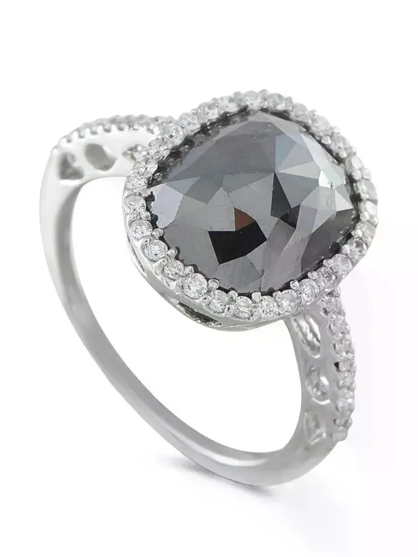 LB EXCLUSIVE Black Diamond Halo Ring