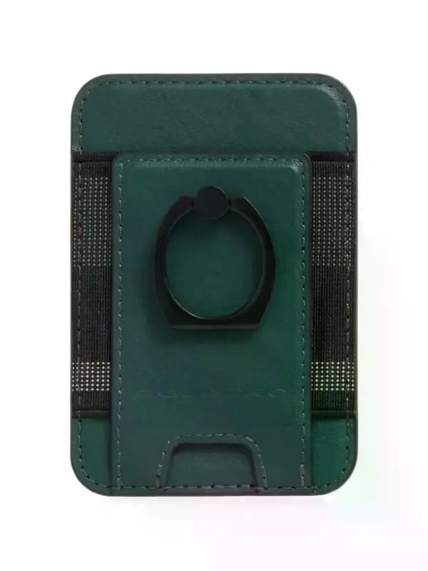 PIQUADRO Magsafe® Leather Ring-stand Phone Cardholder - Green