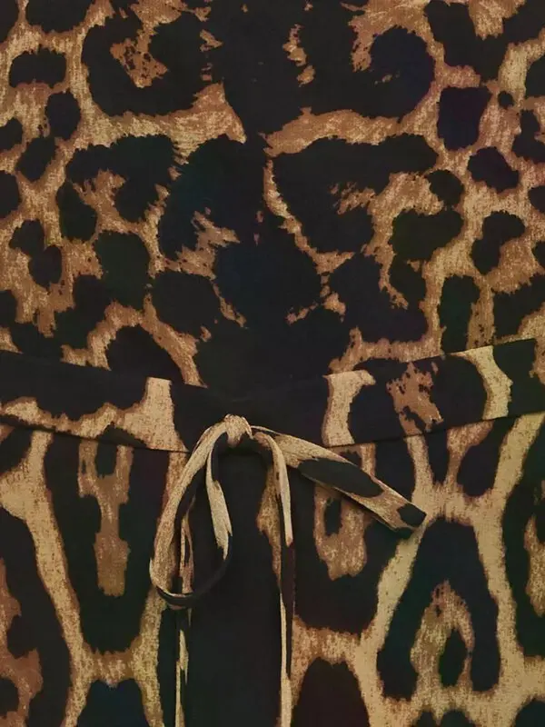 Saint Laurent Leopard-print Open-back Mini Dress