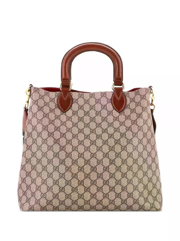 Gucci Reversible Web Gg Coated Canvas Tote Bag