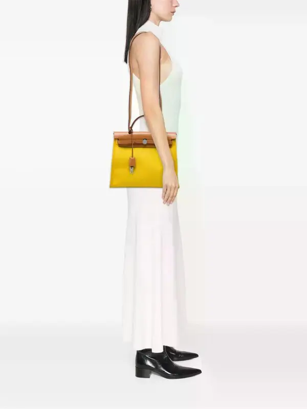 Hermès 2019 Toile Herbag Zip 31 Satchel - Yellow