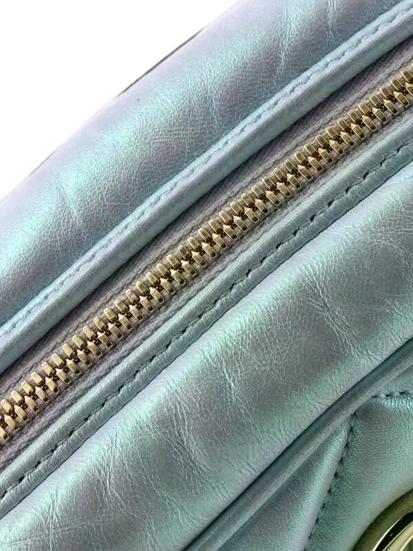 Gucci Gg Marmont Chevron Iridescent Leather Small Shoulder Bag