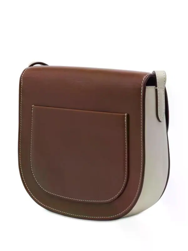 Celine 2000-2026 Small Bicolor Glazed Calfskin Trotteur Crossbody Bag - Brown