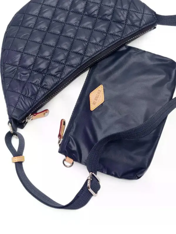 Mz Wallace Small Metro Smile Quilted Shoulder Bag - Blue