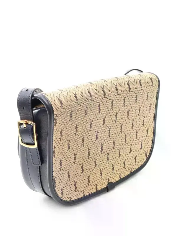 Saint Laurent 2010s Medium Monogram All Over Cross Body Bag - Neutrals