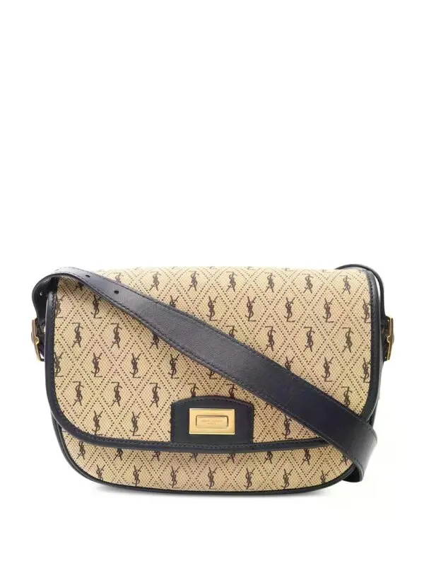Saint Laurent 2010s Medium Monogram All Over Cross Body Bag - Neutrals