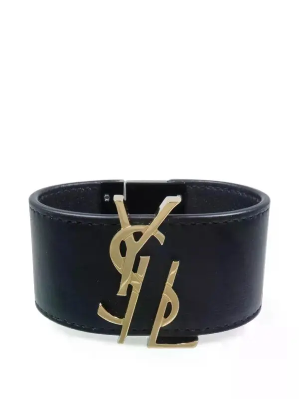 Saint Laurent Opyum Leather Bracelet - Black