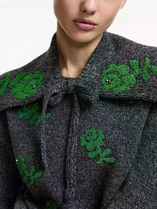 Essentiel Antwerp Bead-embellished Floral-motif Collar