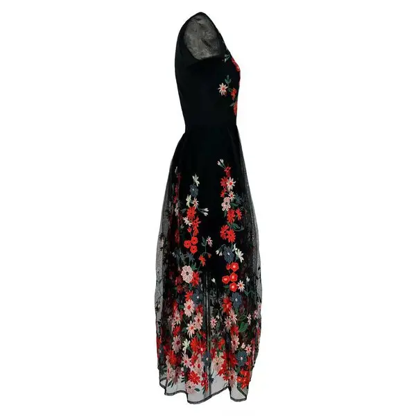 Maje Raphael Floral-embroidered Dress