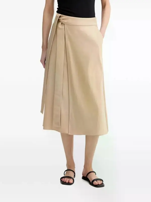 Marc O'polo Belted Wrap Midi Skirt - Neutrals