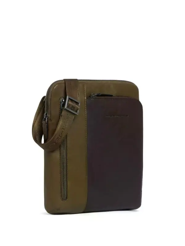 PIQUADRO Leather Panelled Messenger Bag