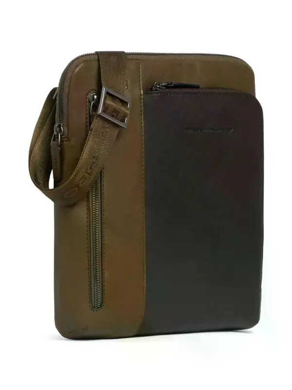 PIQUADRO Leather Panelled Messenger Bag