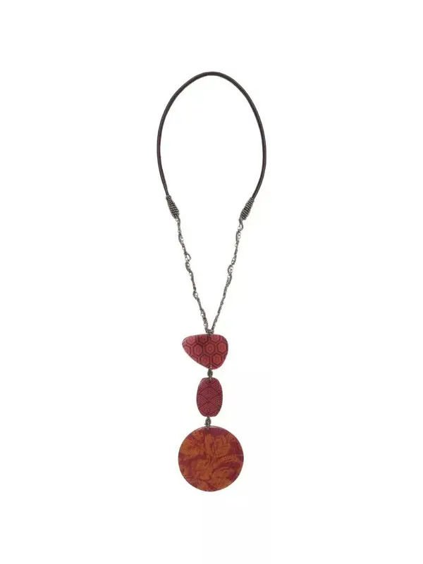 Malìparmi Prints Inside Resins Patchwork Pendant Necklace - Red