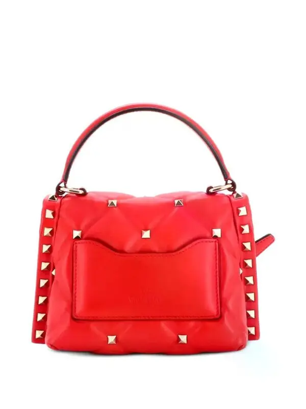Valentino Garavani Candystud Top Handle Bag Leather Mini Satchel - Red