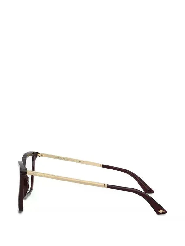 JIMMY CHOO Geometric-frame Glasses - Brown
