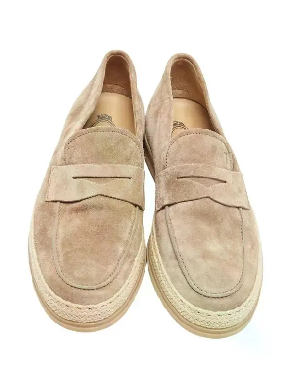 TOD'S Suede Penny Loafers - Neutrals