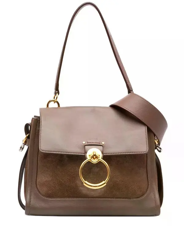 Chloé 2020 Small Calfskin And Suede Tess Day Satchel - Brown