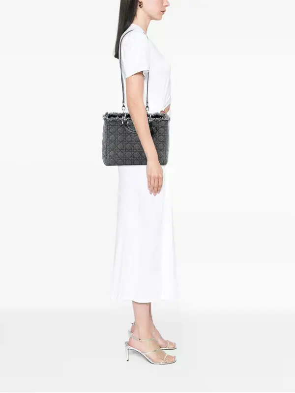 Dior 2011 Large Tweed Cannage Lady Satchel