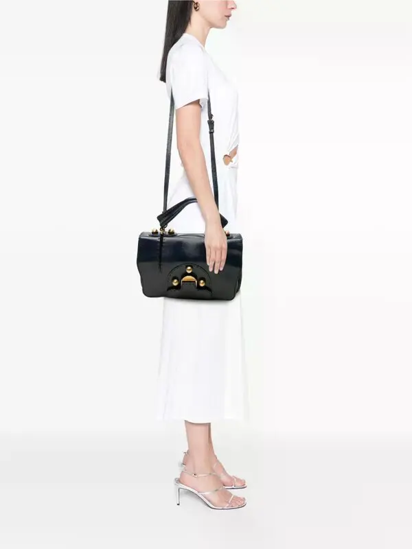Fendi 2000-2010 Textured Patent F3 Secret Code Satchel
