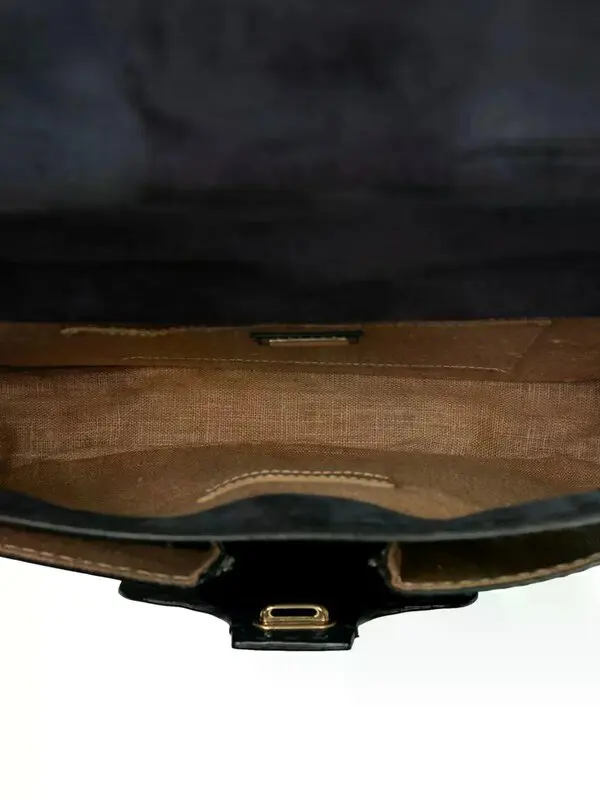 Fendi 2000-2010 Textured Patent F3 Secret Code Satchel