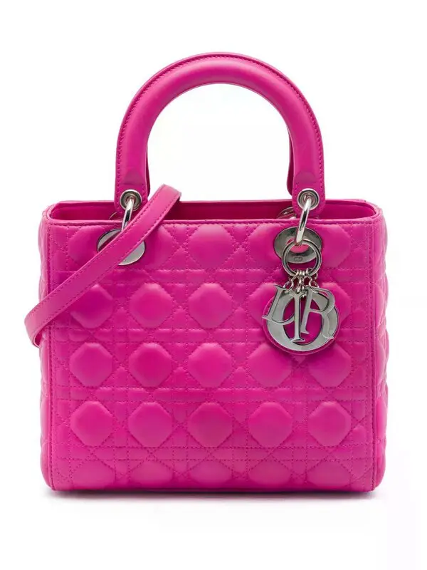 Dior 2012 Medium Lambskin Cannage Lady Satchel