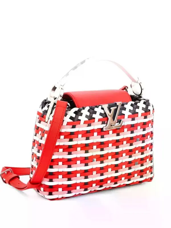 LOUIS VUITTON Capucines Guinguette Bag Braided Leather Bb Shoulder Bag
