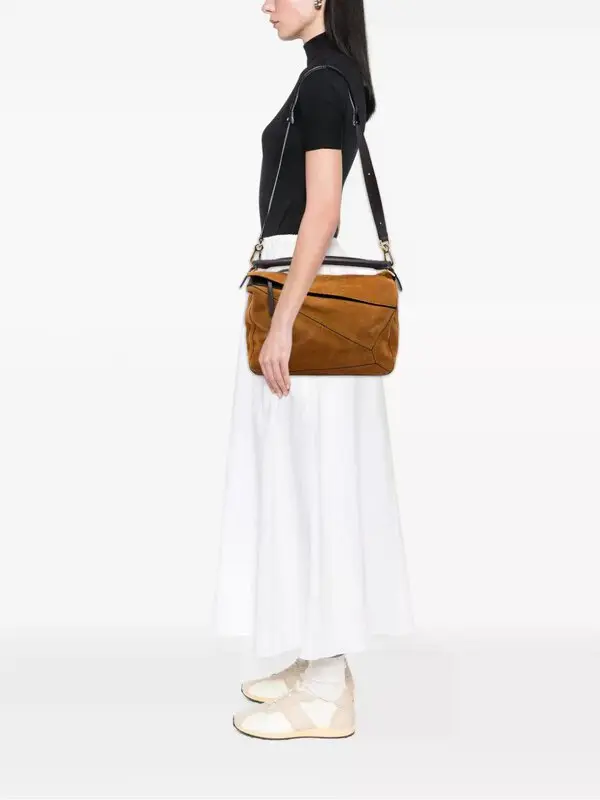 Loewe 2015 Large Suede Puzzle Satchel