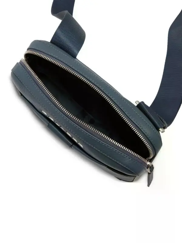 PIQUADRO Logo-plaque Leather Messenger Bag