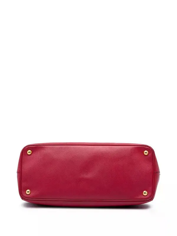 Prada 2013-2026 Large Saffiano Lux Galleria Double Zip Tote Bag - Red