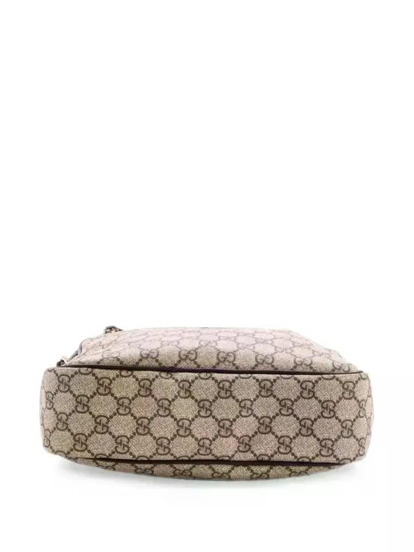 Gucci Front Zip Messenger Gg Coated Canvas Medium Crossbody Bag