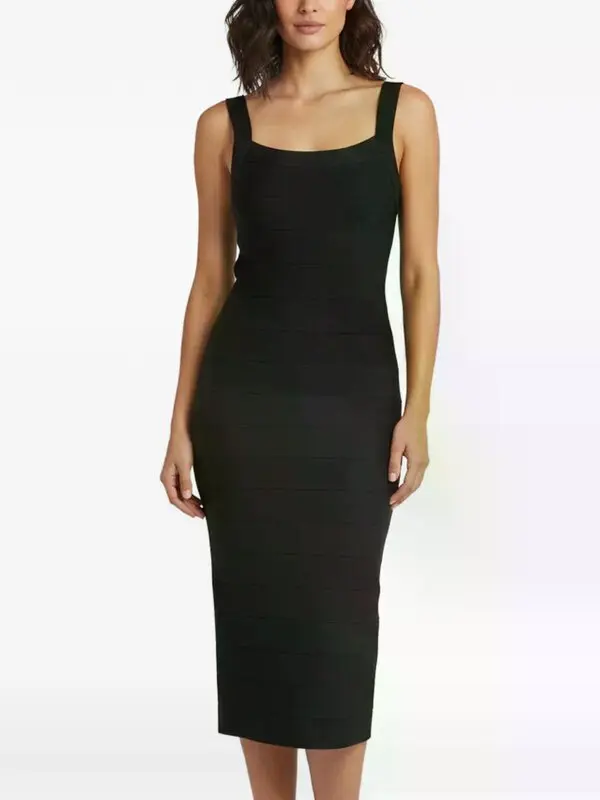 Diane Von Furstenberg Stitched Bandage Midi Dress - Black