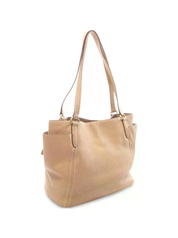 Prada 2000s Grained Leather Tote Bag - Neutrals
