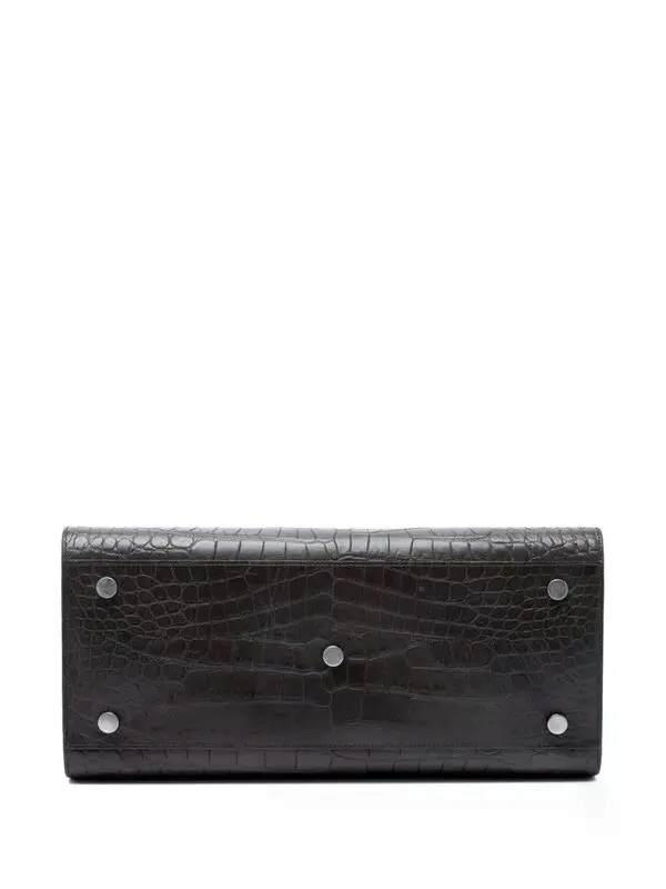 Saint Laurent 2016 Small Croc Embossed Leather Sac De Jour Satchel