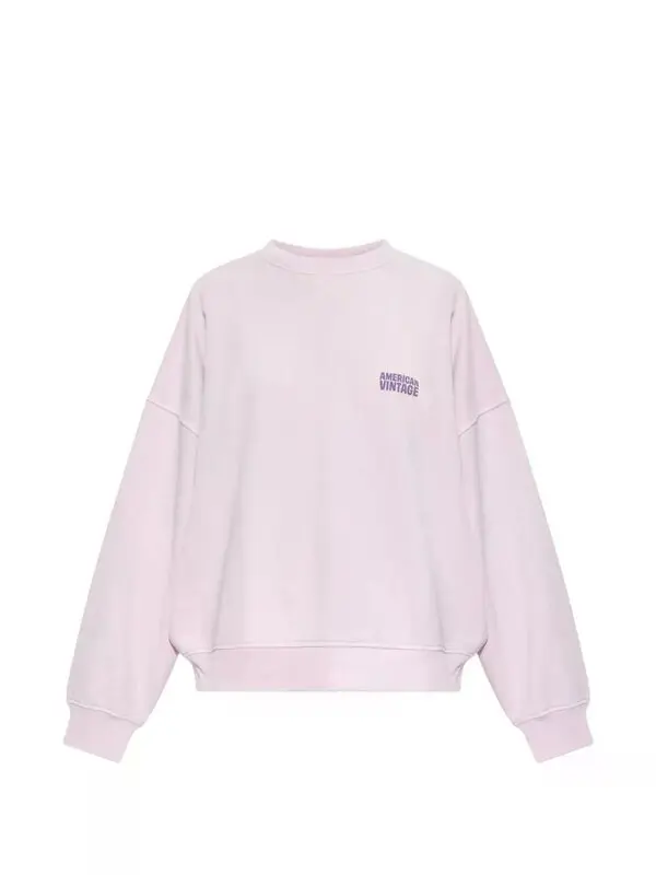 American Vintage Plizzy Logo-print Sweatshirt - Pink
