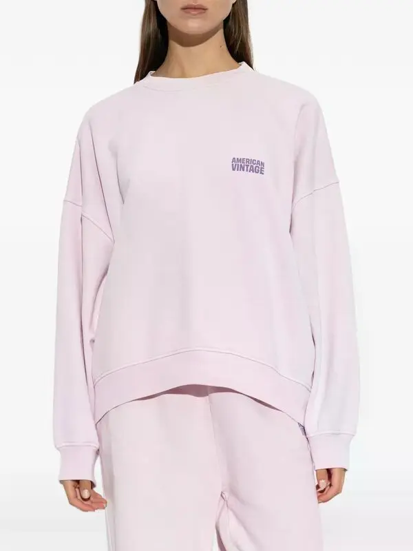 American Vintage Plizzy Logo-print Sweatshirt - Pink