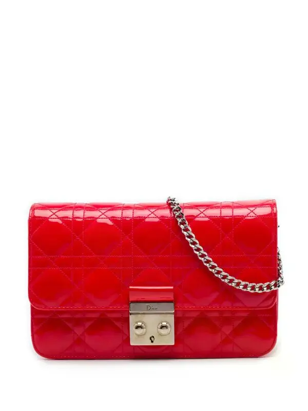 Dior 2016 Patent Cannage Miss Promenade Crossbody Bag - Red