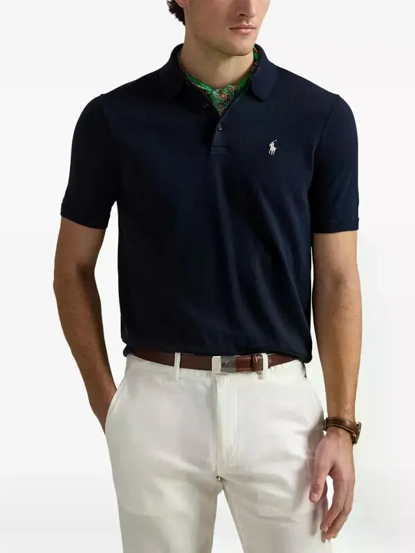 Polo Ralph Lauren Logo-embroidered Short-sleeve Polo Shirt - Blue