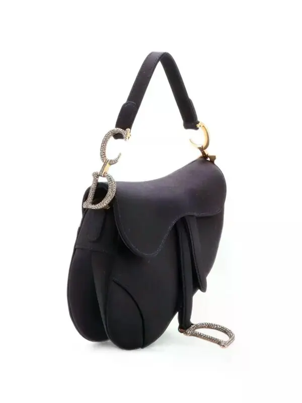 Dior Saddle Handbag Satin With Crystals Mini Shoulder Bag