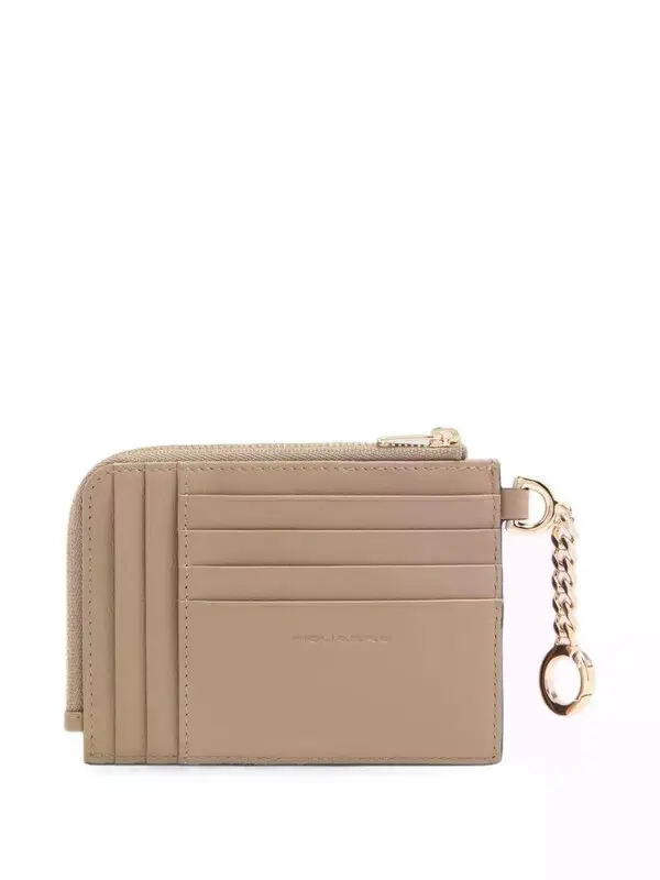 PIQUADRO Leather Keychain Card Holder - Neutrals