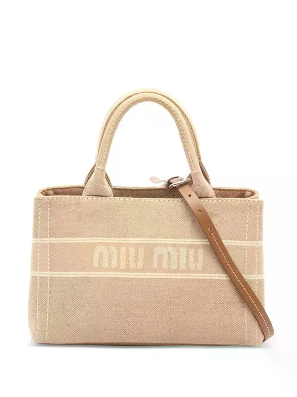 Miu Miu 2000s Logo-print Two-way Tote Bag