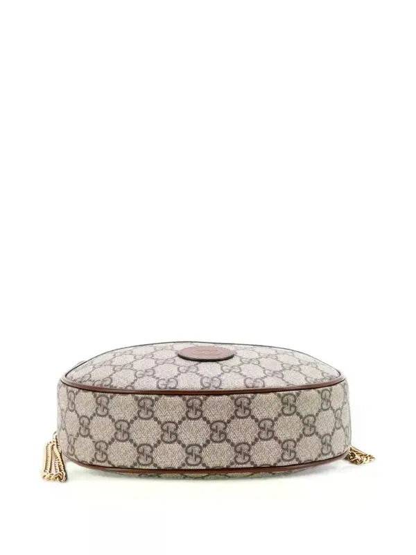 Gucci Interlocking G Patch Half Moon Gg Coated Canvas Mini Hobo Bag