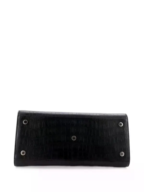 Saint Laurent Sac De Jour Bag Crocodile Embossed Leather Medium Tote Bag
