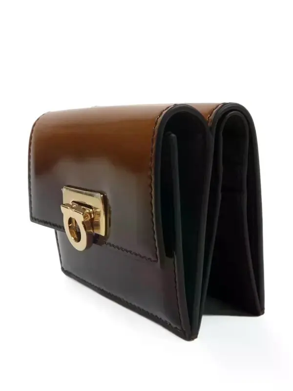 FERRAGAMO Wanda Gancini Compact Wallet - Brown