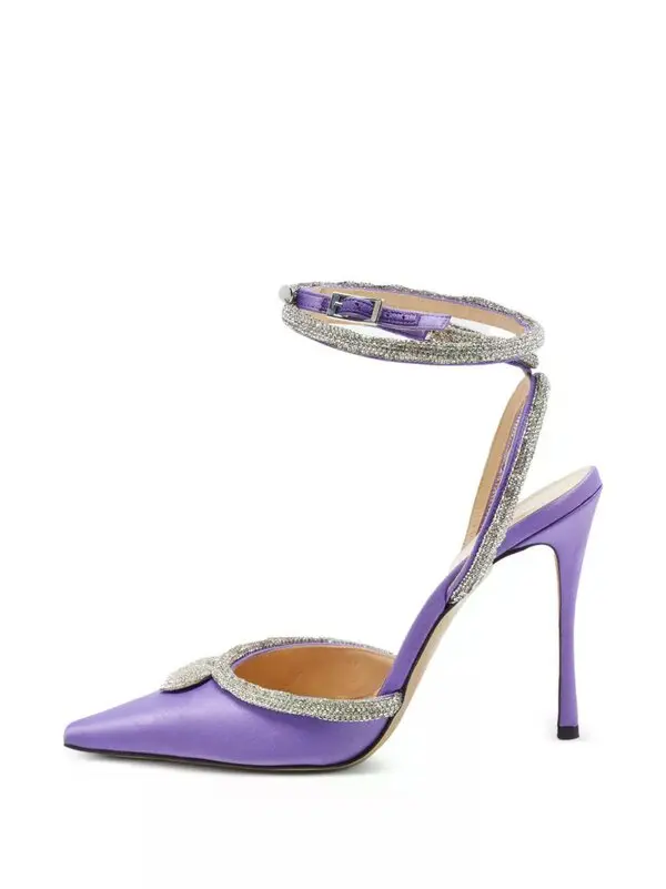 Mach & Mach Crystal-embellished Ankle-strap Pumps - Purple