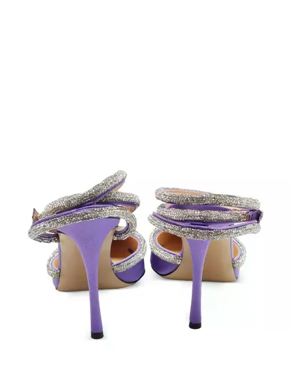 Mach & Mach Crystal-embellished Ankle-strap Pumps - Purple
