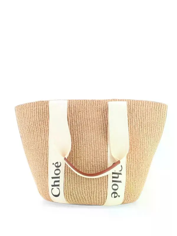 Chloé X Mifuko Woody Tote Raffia Large Bucket Bag - Neutrals