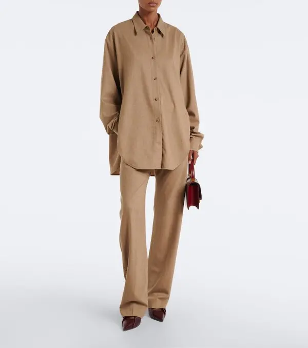Khaite Hunter Wool And Cashmere Straight Pants
