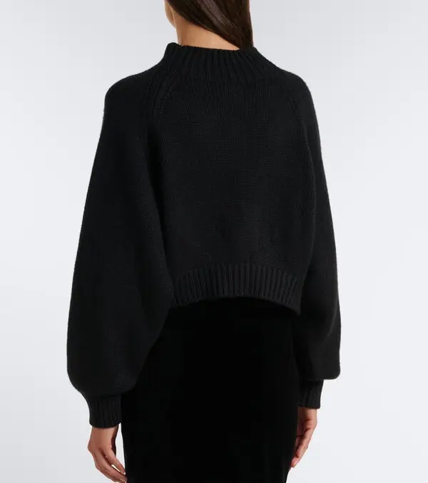 Khaite Cropped Cashmere Sweater - Black
