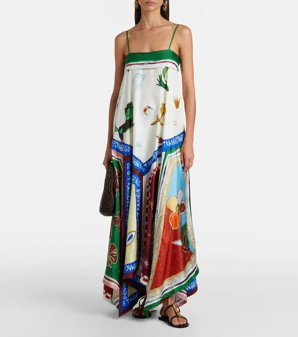 ALEMAIS Alémais X Mlak Tangible Love Printed Silk Midi Dress