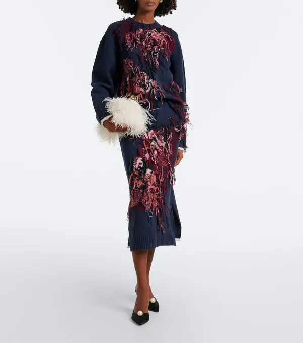 Erdem Bloom Mini Fringed Top-handle Bag